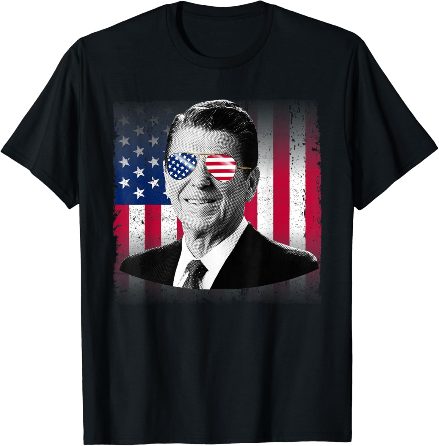 President Reagan USA Flag Patriotic American 4th of July T-Shirt ...