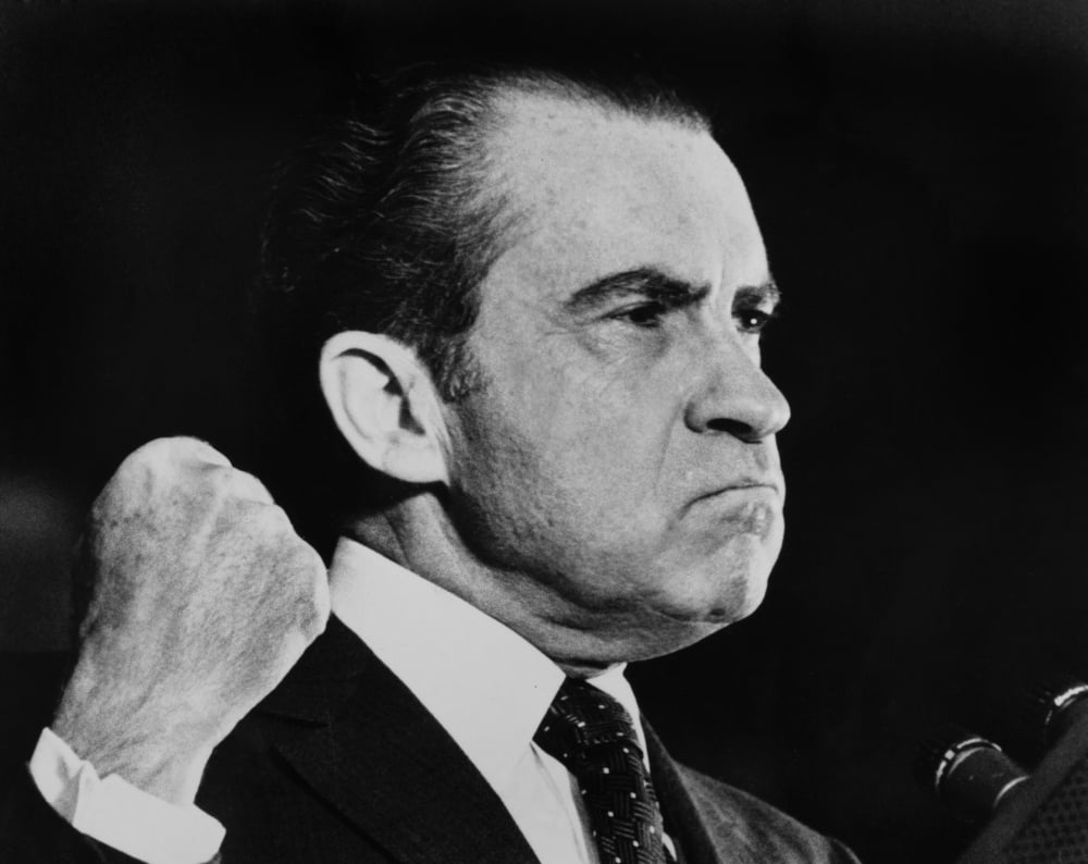 President Richard Nixon Making A Campaign Speech For The Re-Election Of ...
