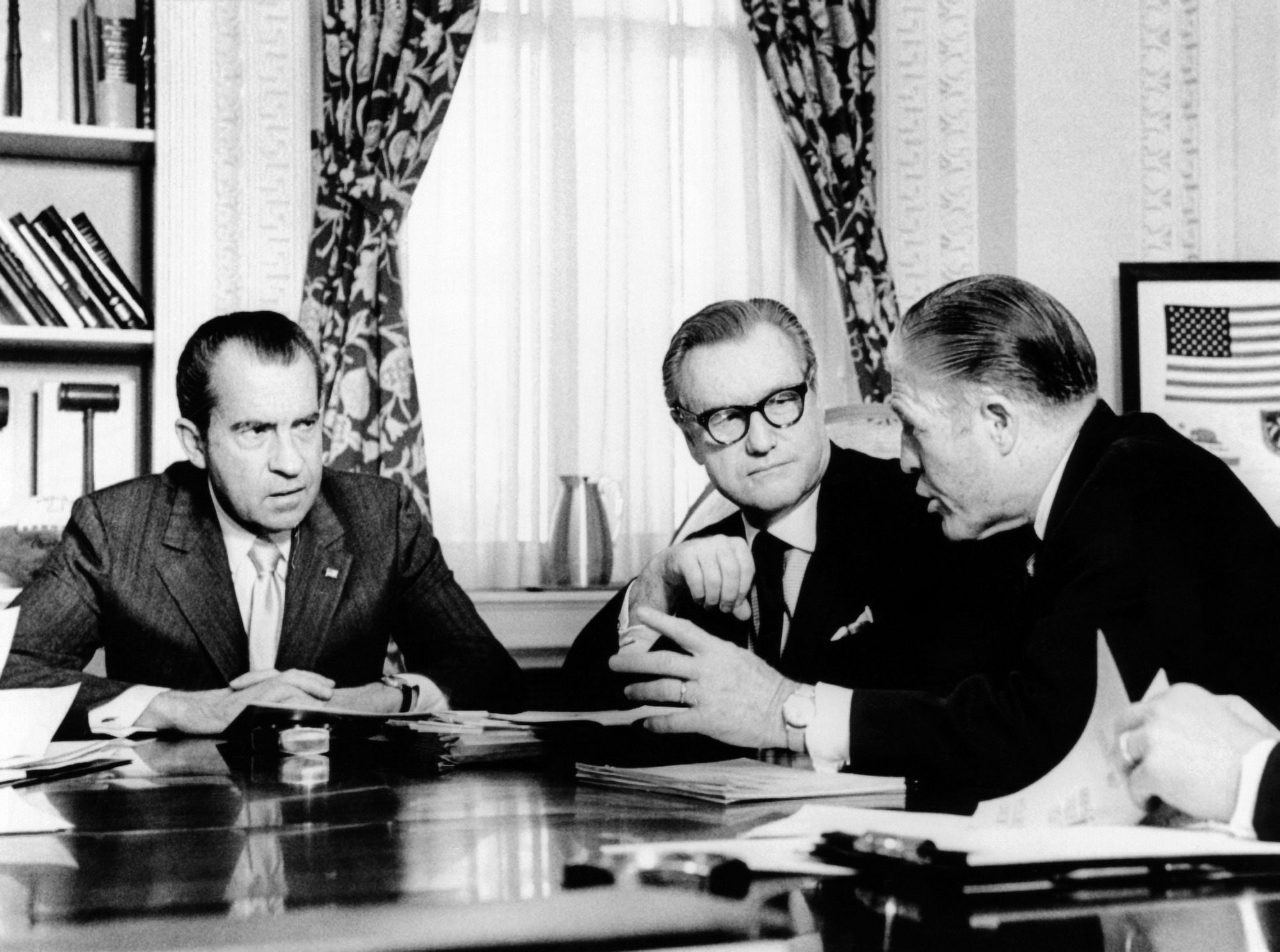 President Richard Nixon Meets With Gov. Nelson Rockefeller And Hud Secy ...