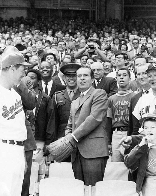 President Richard Nixon Tossing Baseball - 20x30 Inch Laminated Poster ...