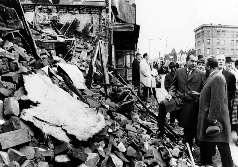 President Richard Nixon Visited A Scarred 2-Block Area Of Northwest ...