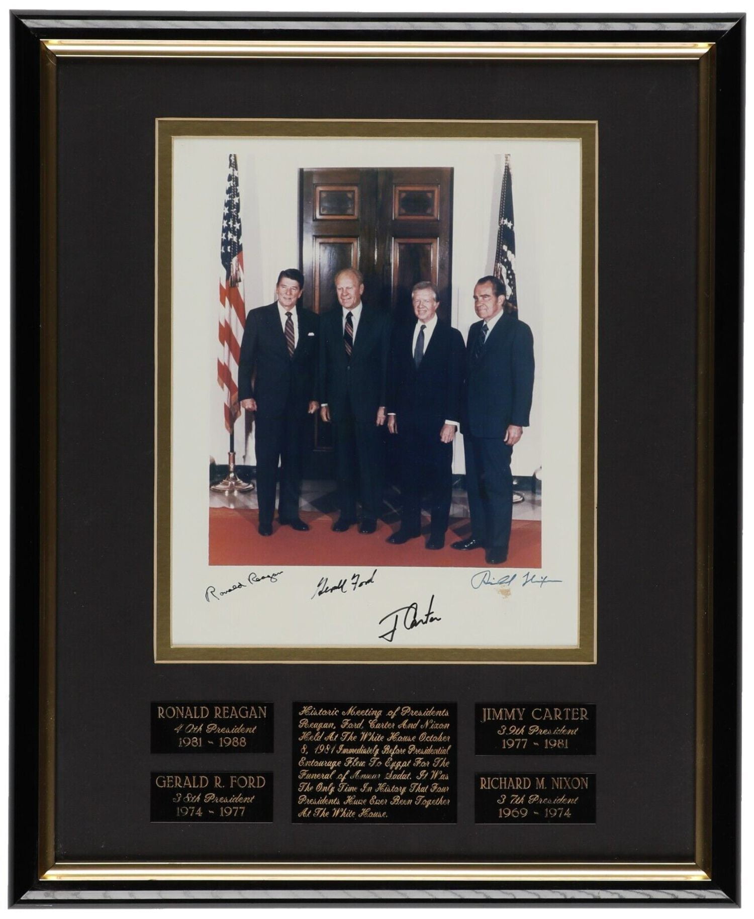 President Ronald Reagan Richard Nixon Gerald Ford Jimmy Carter Signed ...