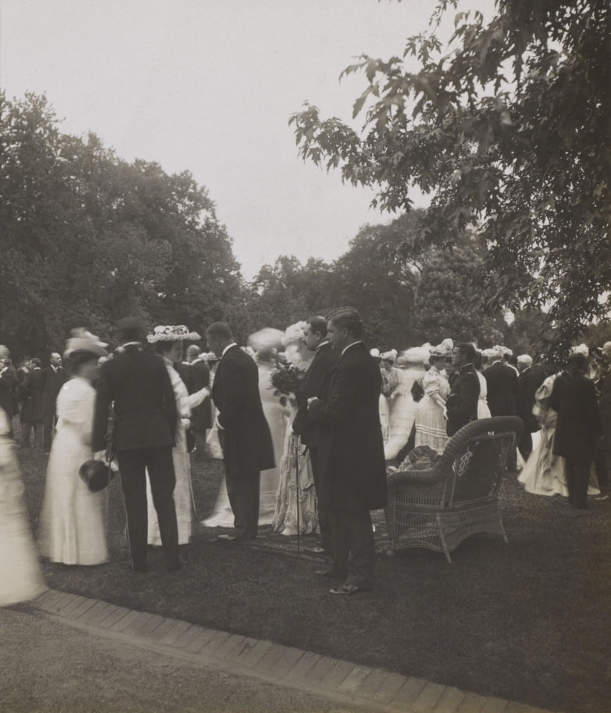 President Theodore And First Lady Edith Roosevelt Receiving Guests At A ...