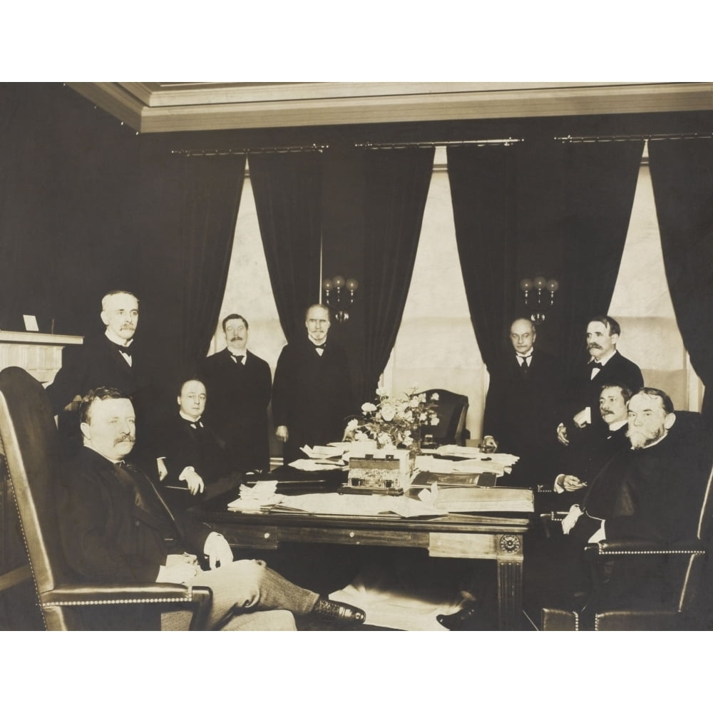 President Theodore Roosevelt With Members Of His Cabinet January 1903 ...