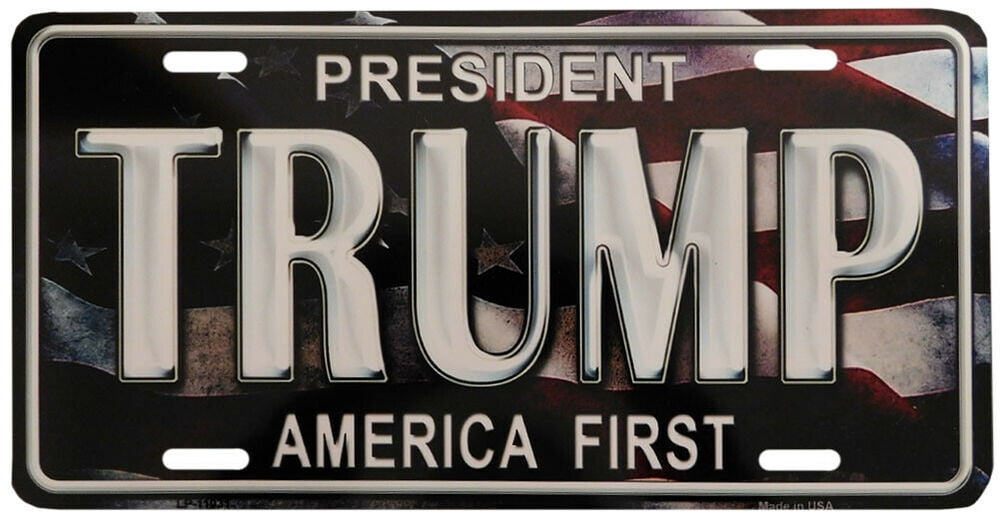 President Trump 2024 America First USA Flag 6x12 Aluminum License Plate ...