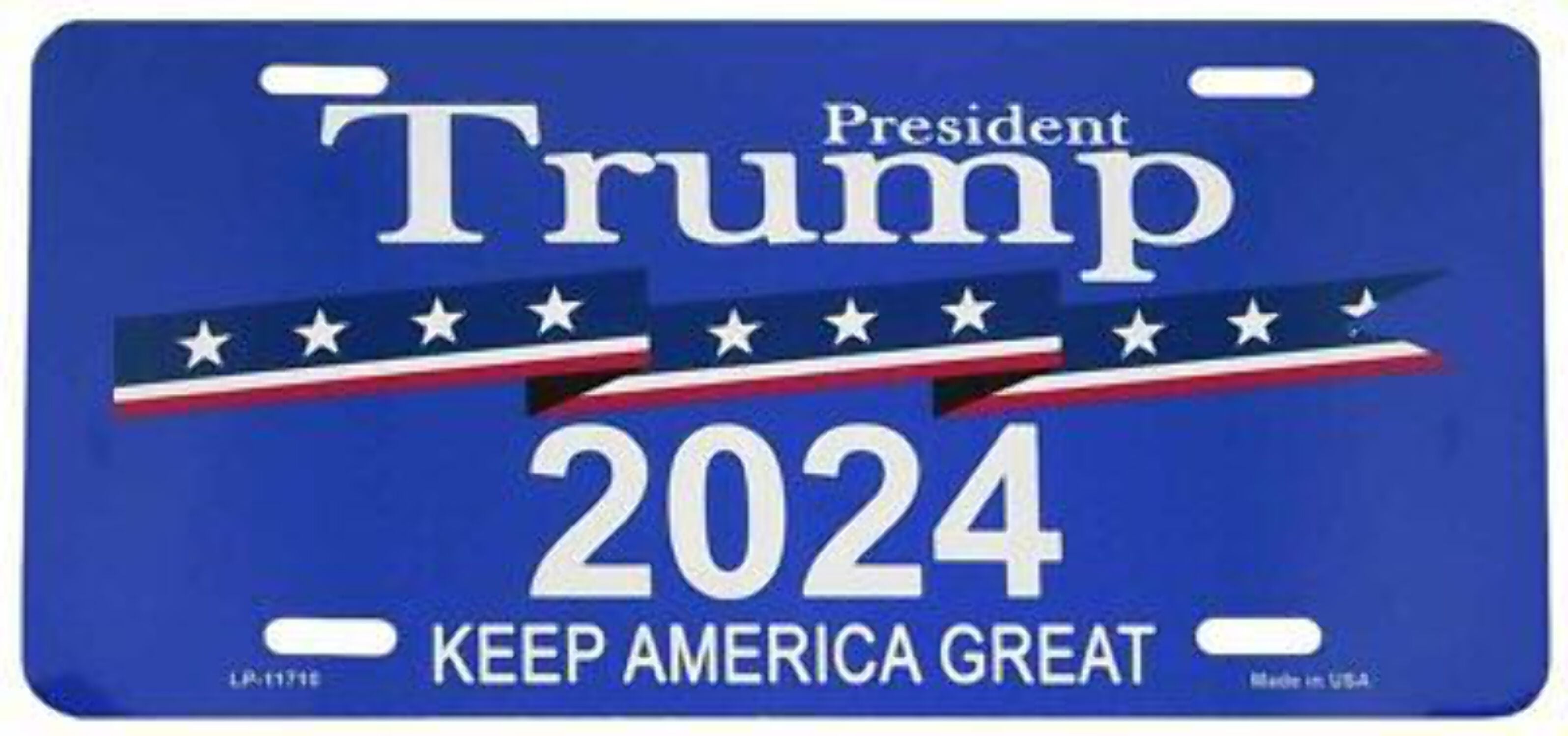 President Trump 2024 Keep America Great Blue Aluminum 6"x12" License ...