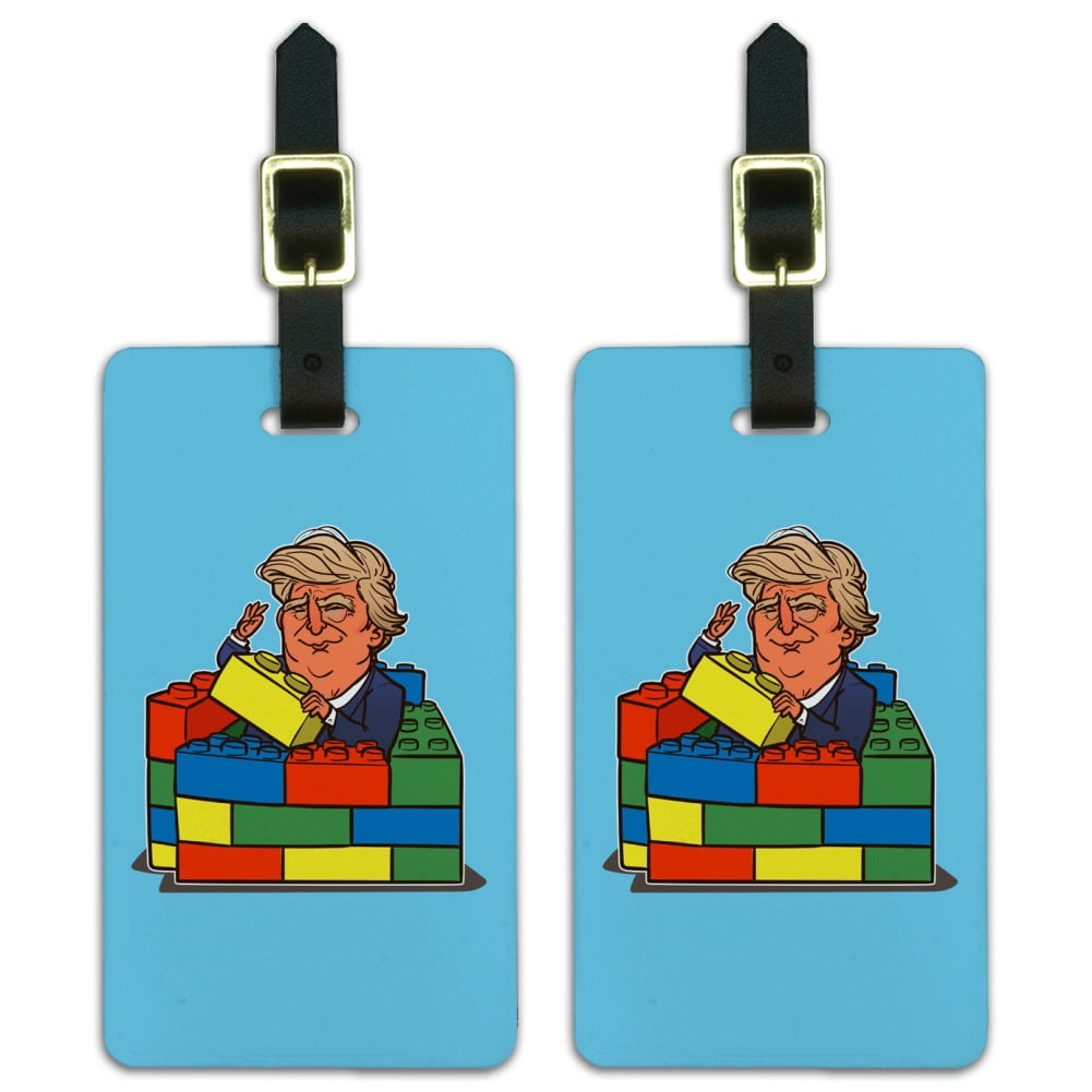 President Trump Building Toy Wall Blocks Bricks USA America Luggage ID ...