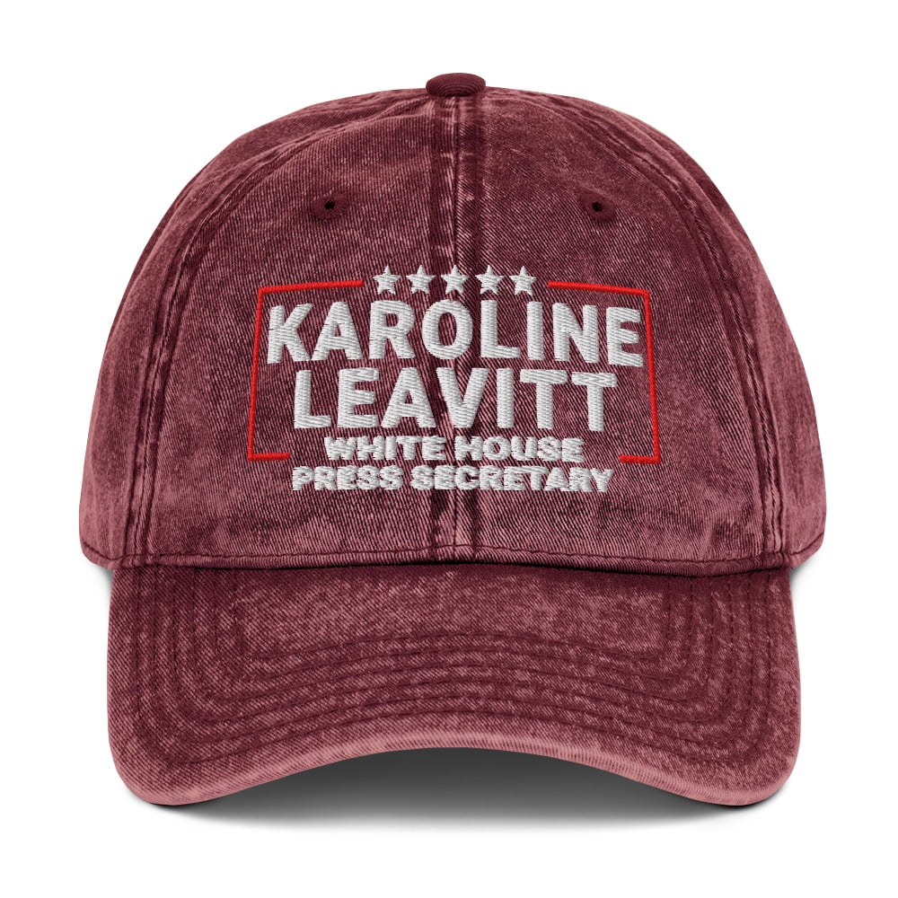 President Trump MAGA Embroidered Vintage Cap, Karoline Caroline Leavitt ...