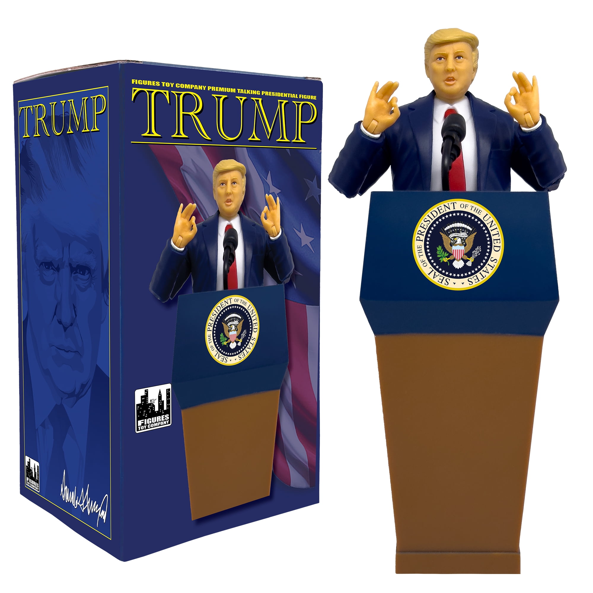 President Trump Talking Action Figure With Deluxe Articulation & Podium ...