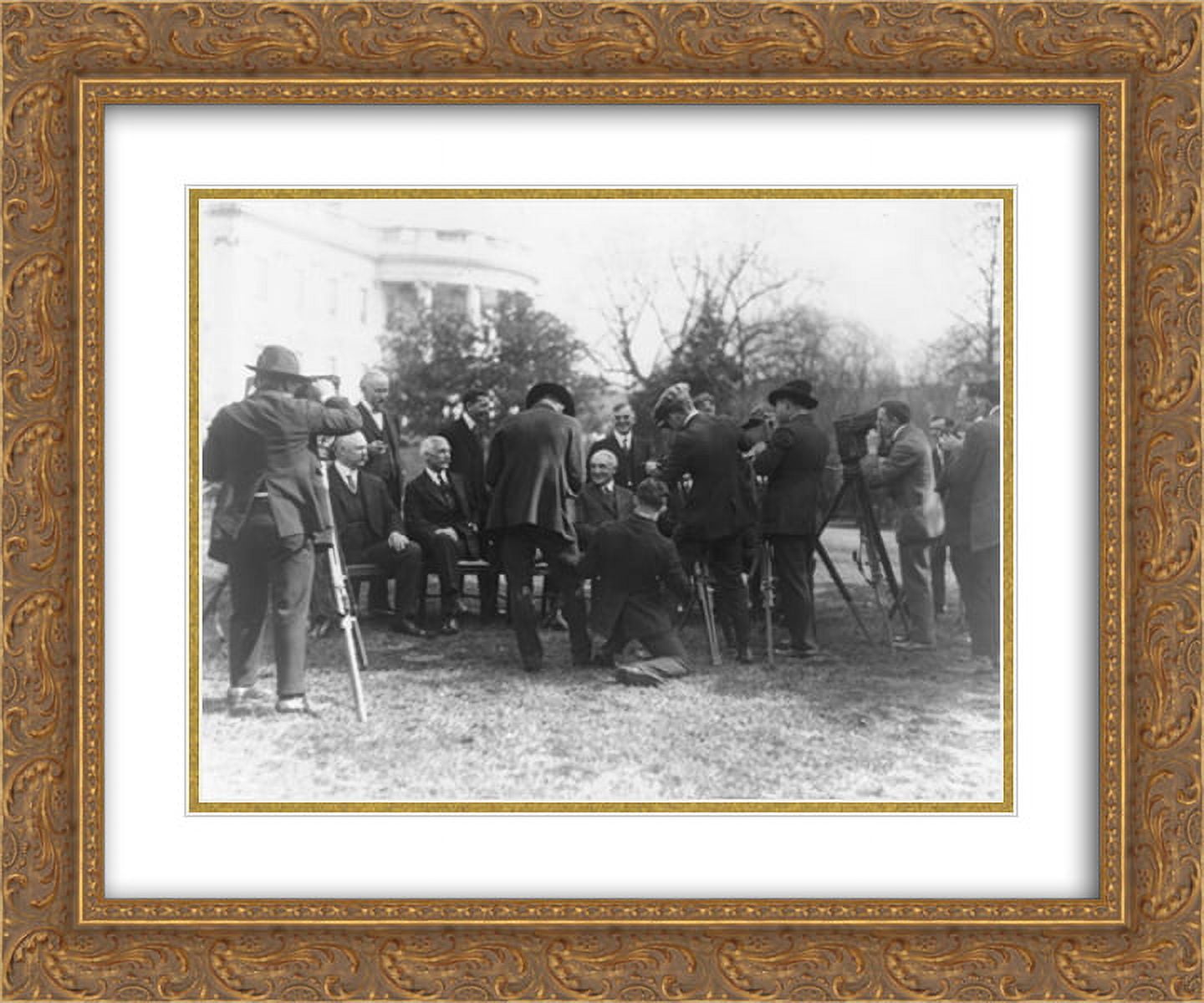 President Warren G. Harding and his cabinet posed on the White House ...