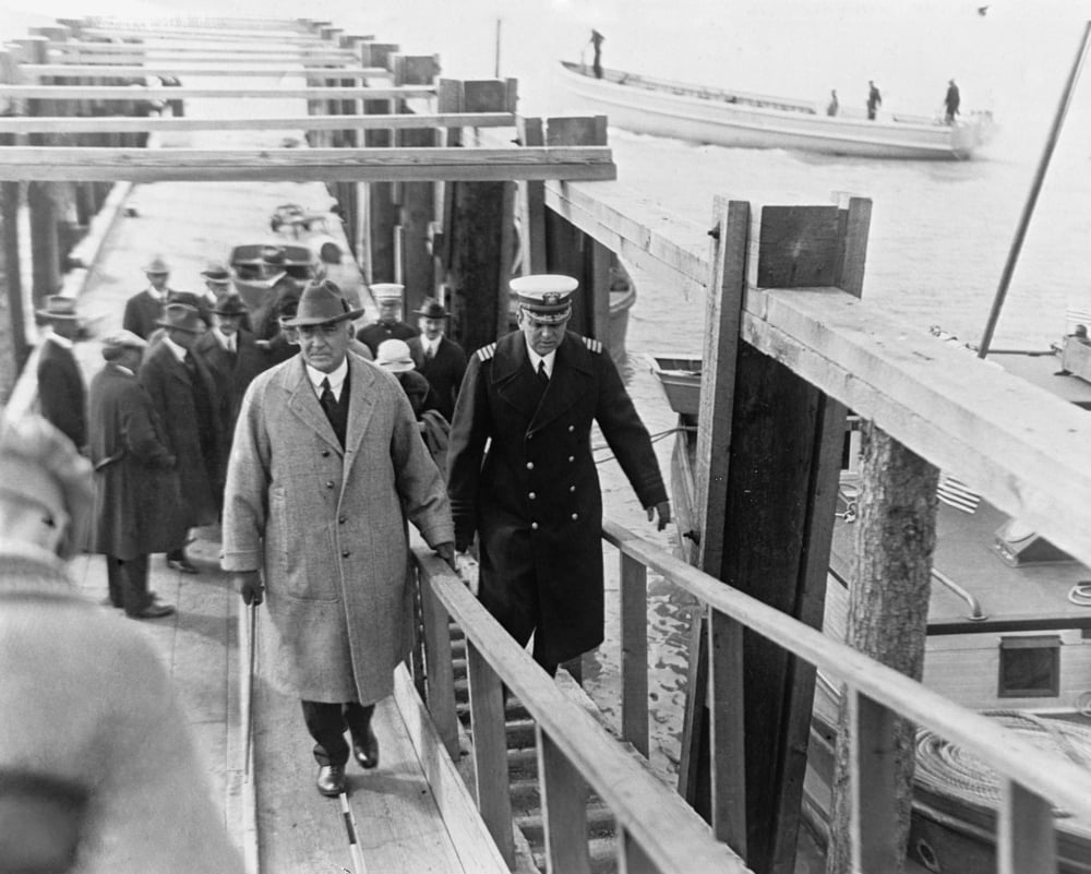 President Warren Harding Boarding A Ship During His Alaska Tour History ...