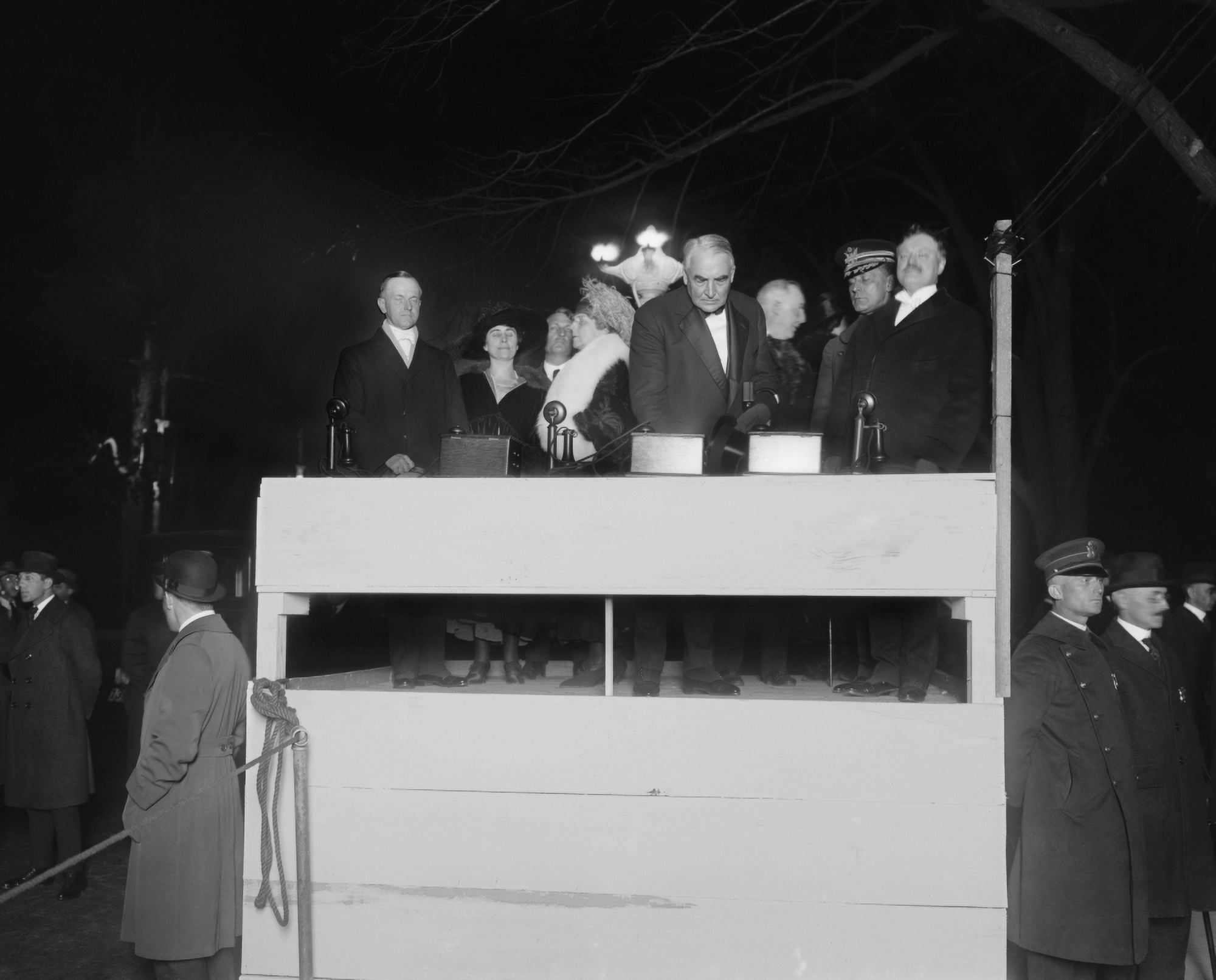 President Warren Harding Pressing A Ceremonial Electric Button. With ...