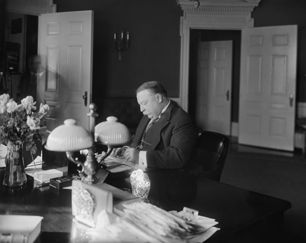 President William Howard Taft At His Desk In The White House. He Served ...