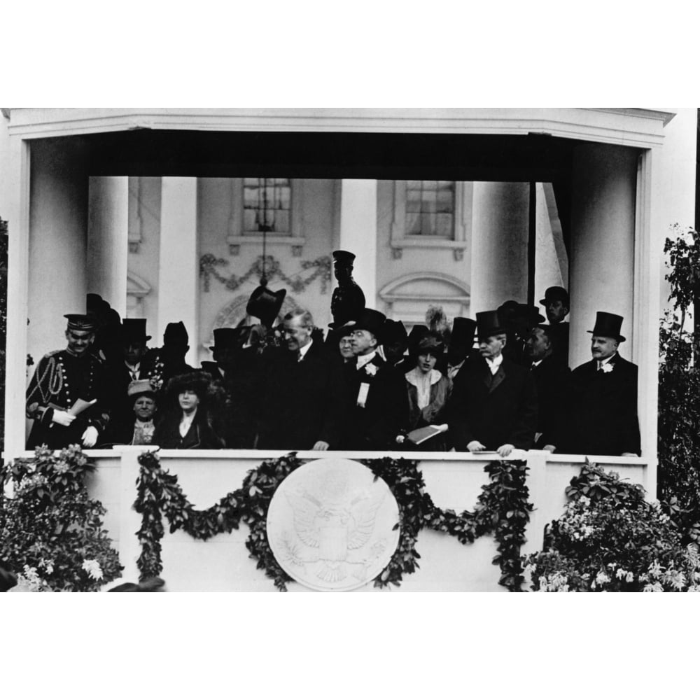 President Woodrow Wilson In Inaugural Parade Reviewing Stand At The ...