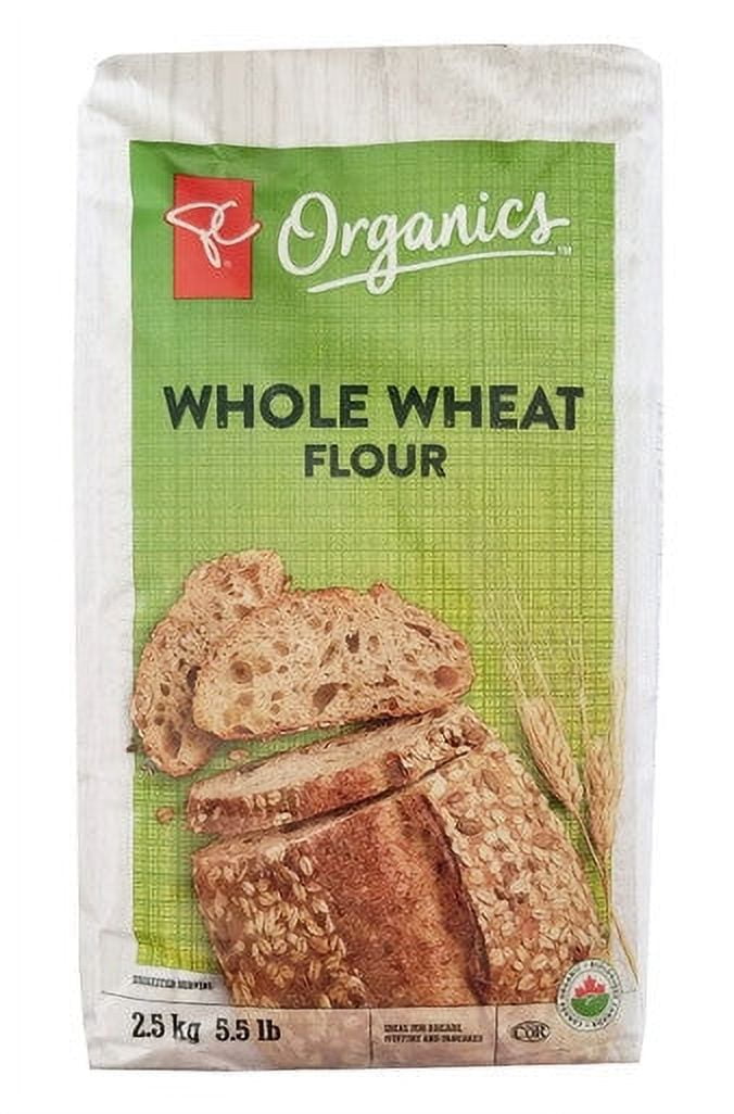 President's Choice Organics Whole Wheat Flour, 2.5kg Bag, High Fibre ...