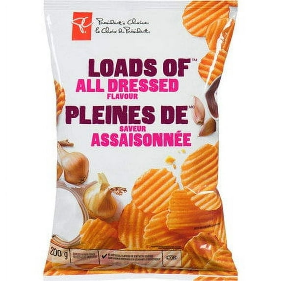 President's Choice Potato Chips, Loads of All Dressed, 200g/7.1oz, (3 ...