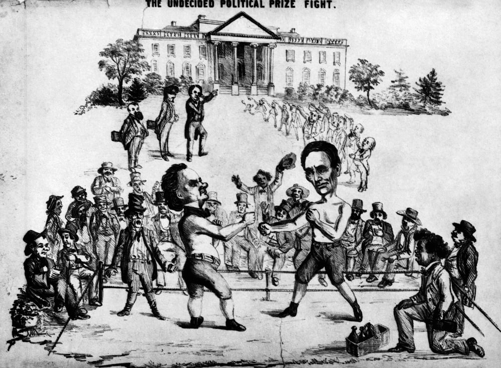 Presidential Campaign 1860. 'The Undecided Political Prize Fight ...