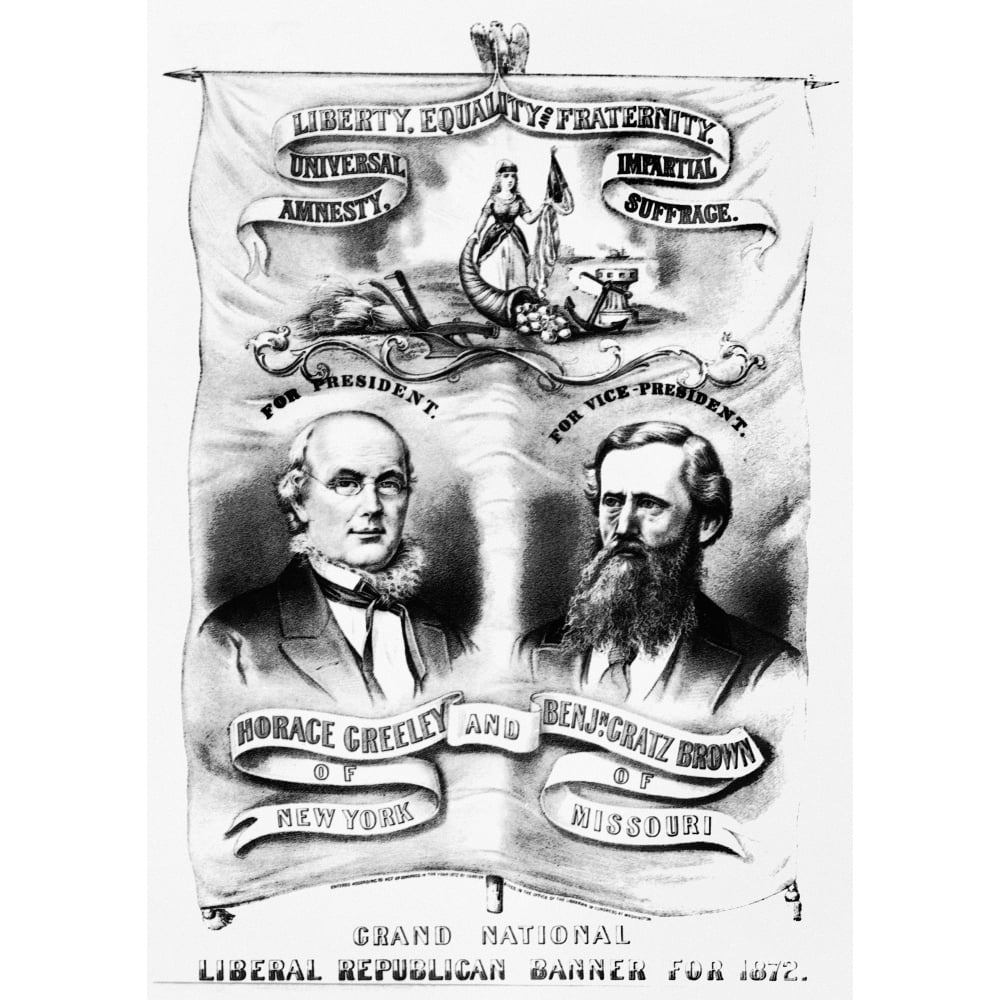 Presidential Campaign 1872. Horace Greeley And Benjamin Gratz Brown As ...