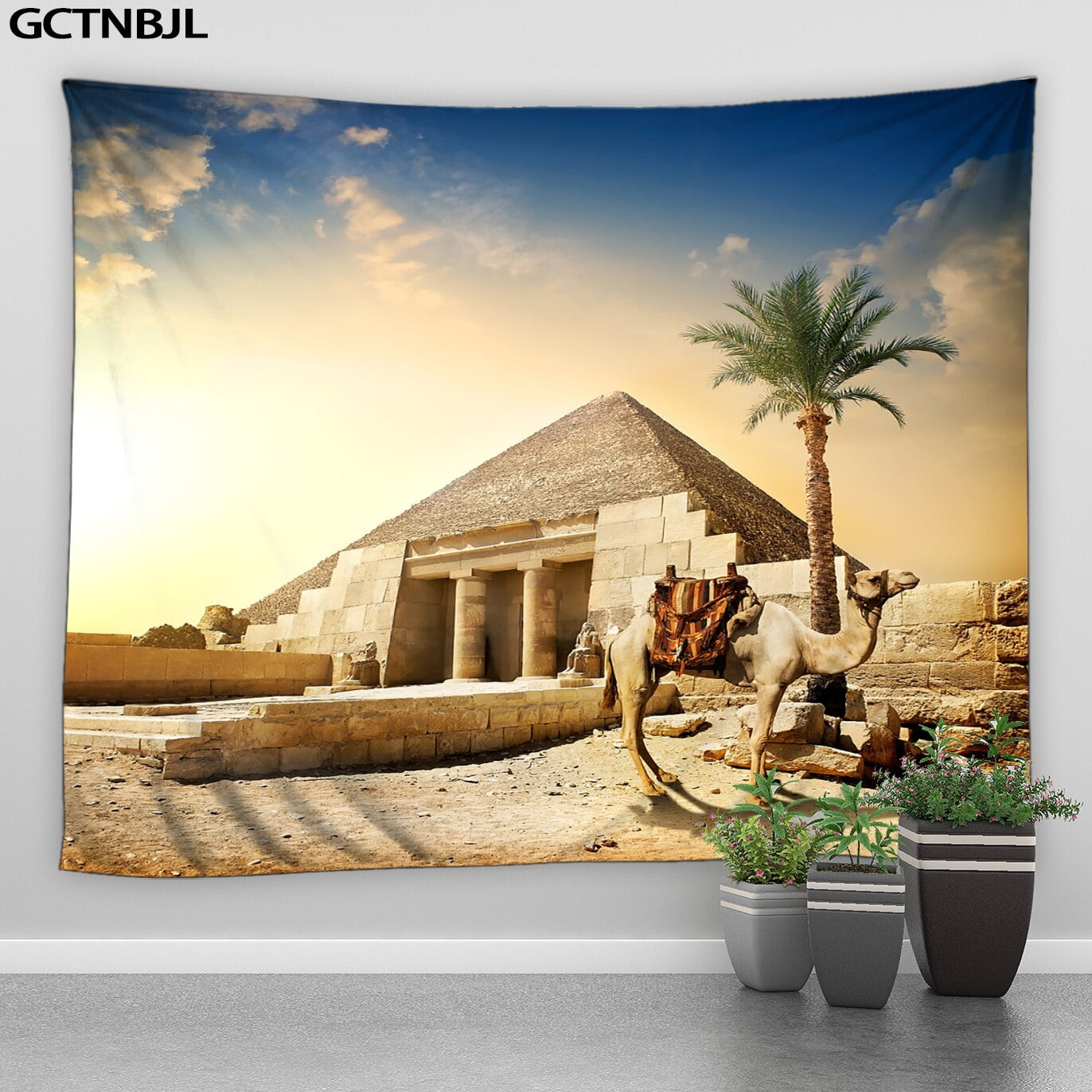 Presidential Hill Sphinx Tapestry Wall Hanging aesthetic Ancient Egypt Desert Camel Pyramid ...