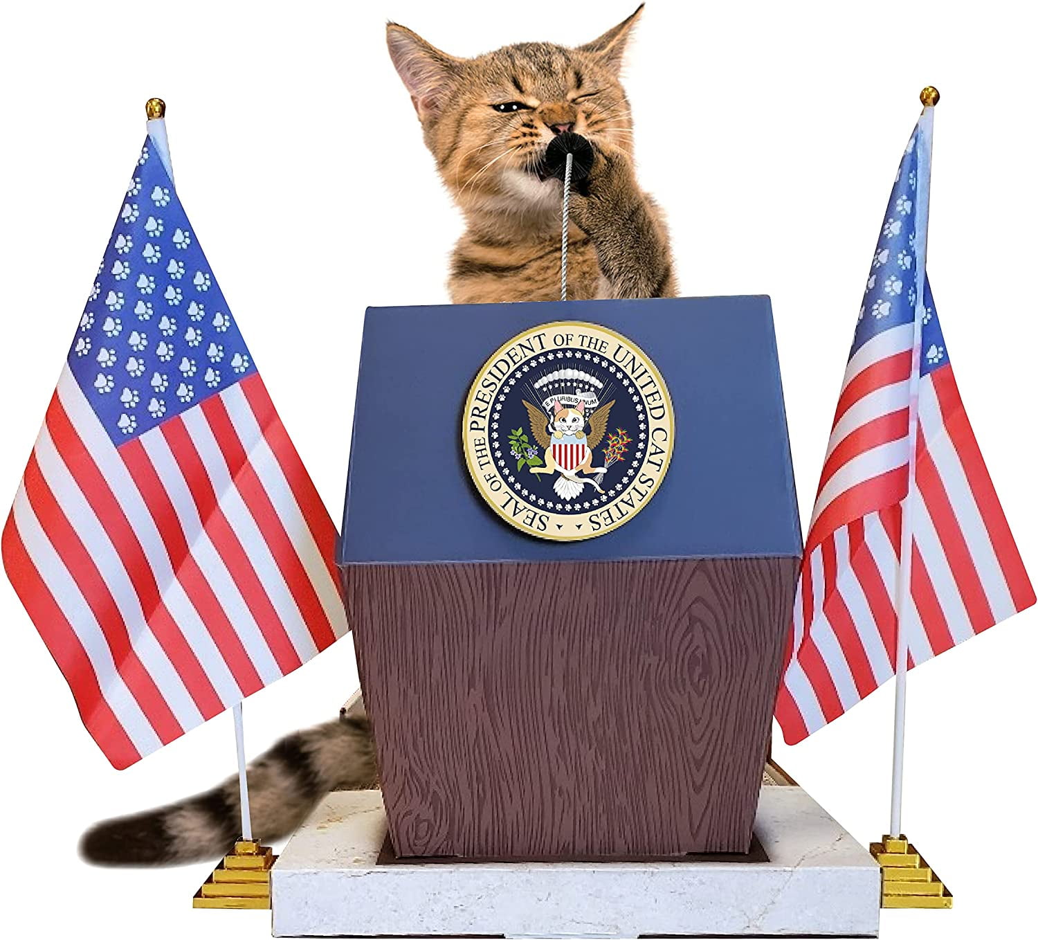 Presidential Podium Cat Scratcher | Cute Cat Scratcher with Grooming ...