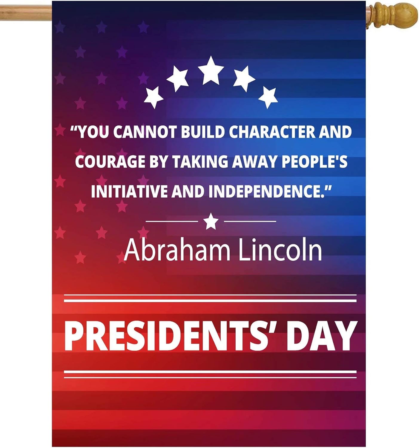Presidents Day Abraham Lincoln Inspirational Quote House Flag 28" x 40 ...