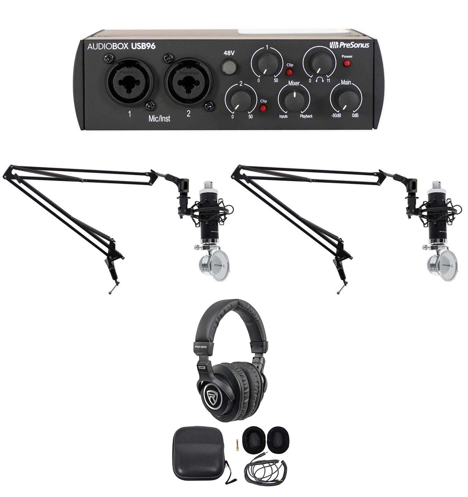 Presonus Audiobox ASMR Recording Streaming Kit Interface and (2) Mics ...