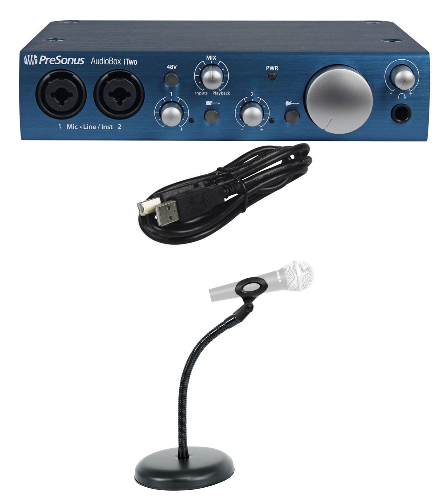 Presonus Audiobox iTwo 2X2 USB PC/Mac Recording Interface+Gooseneck Mic ...