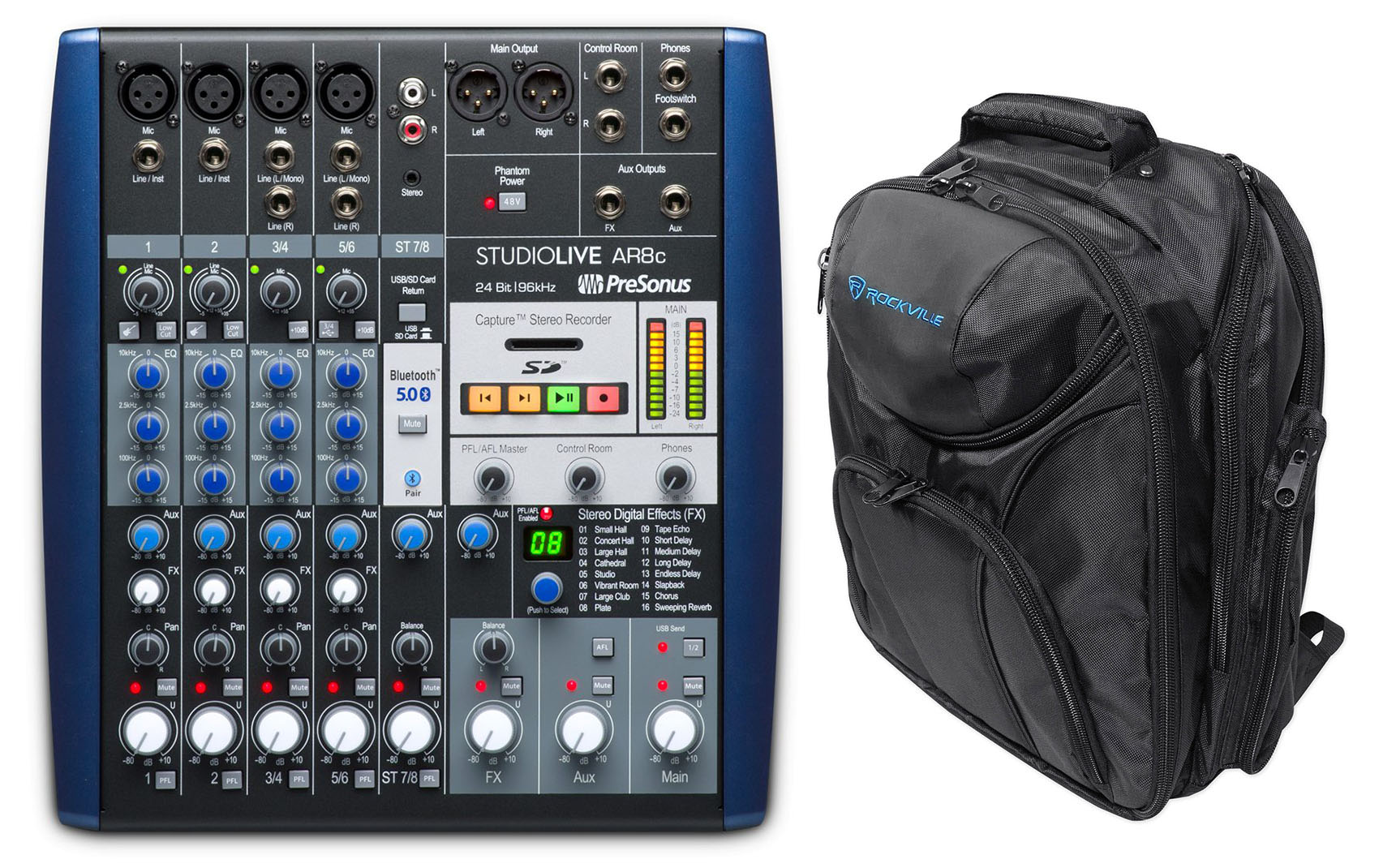 Presonus StudioLive AR8 USB Hybrid Live Sound/Studio Recording Mixer ...