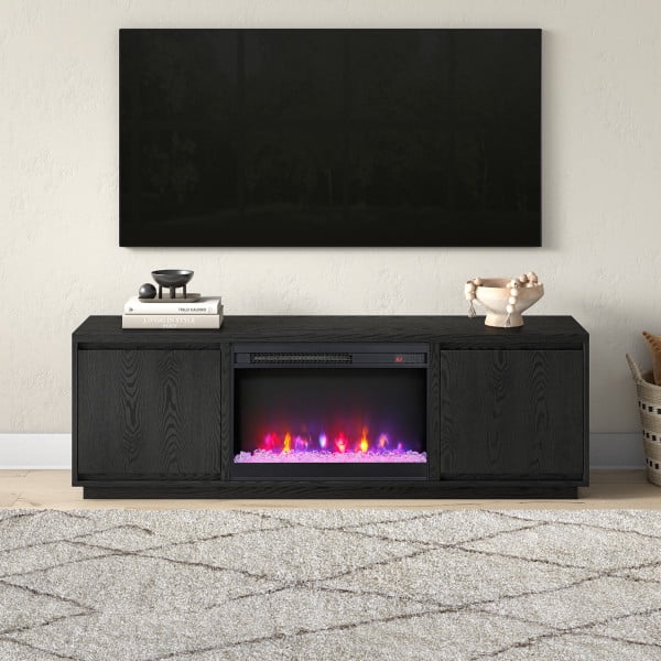Presque Rectangular TV Stand with 26" Crystal Fireplace for TV's up to ...