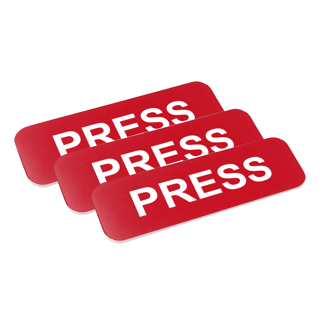 Press 1 x 3" Name Tag/Badge, Red, (3 Pack) - Walmart.com