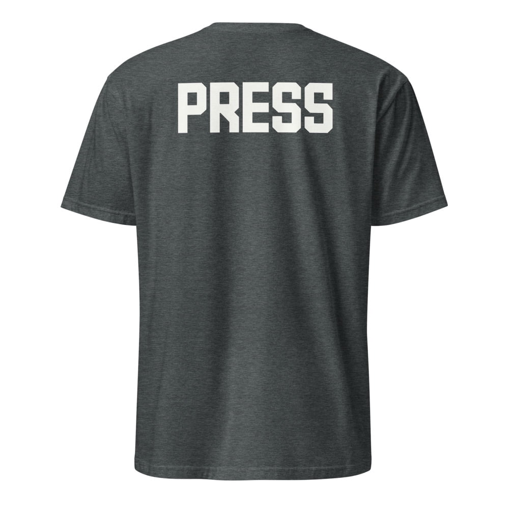 Press BACK PRINT Media Reporter Professional Identification T-Shirt ...