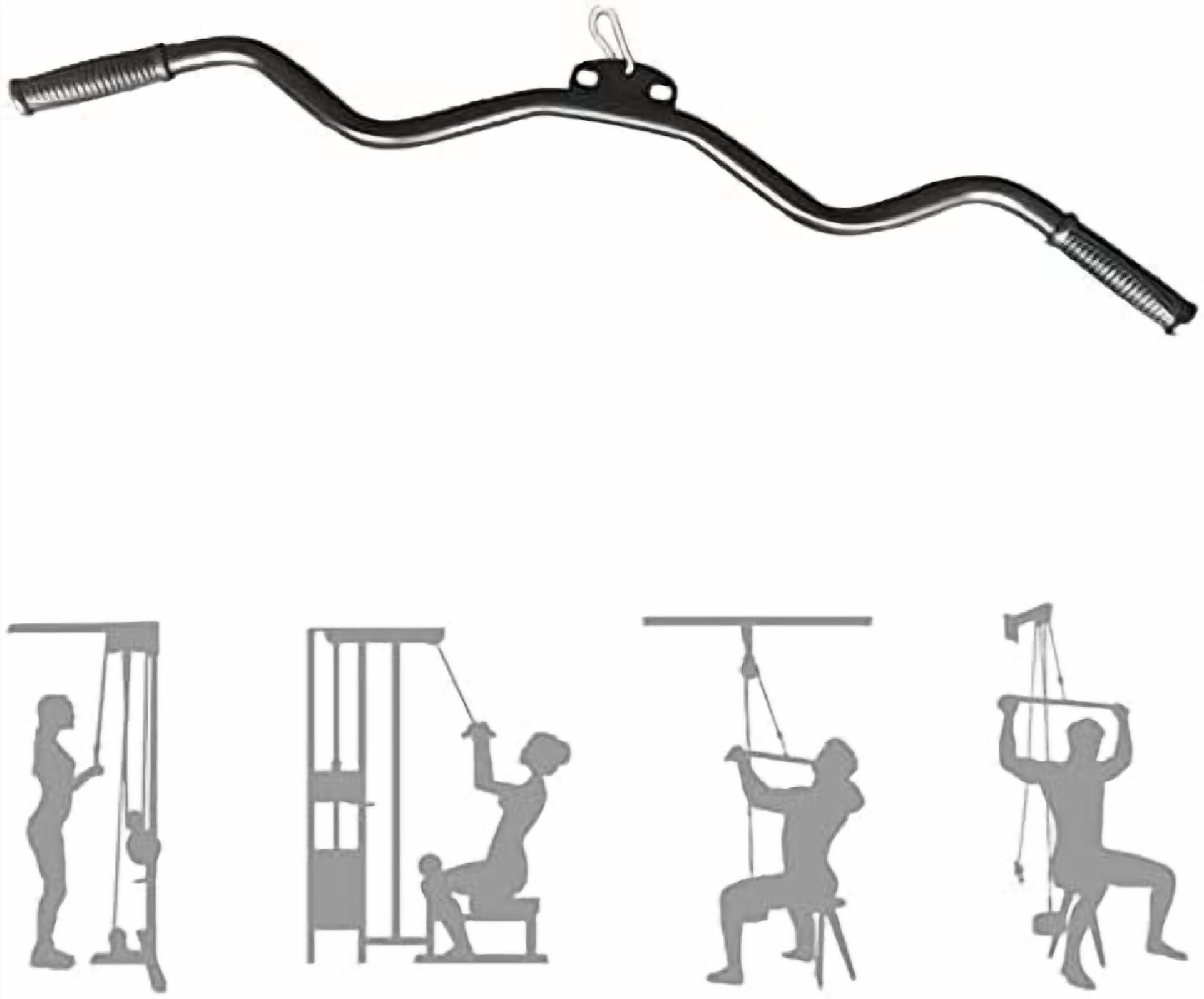 Press Down Bar, LAT Pull Down Bar, Home Gym Cable Machine Attachment, V ...