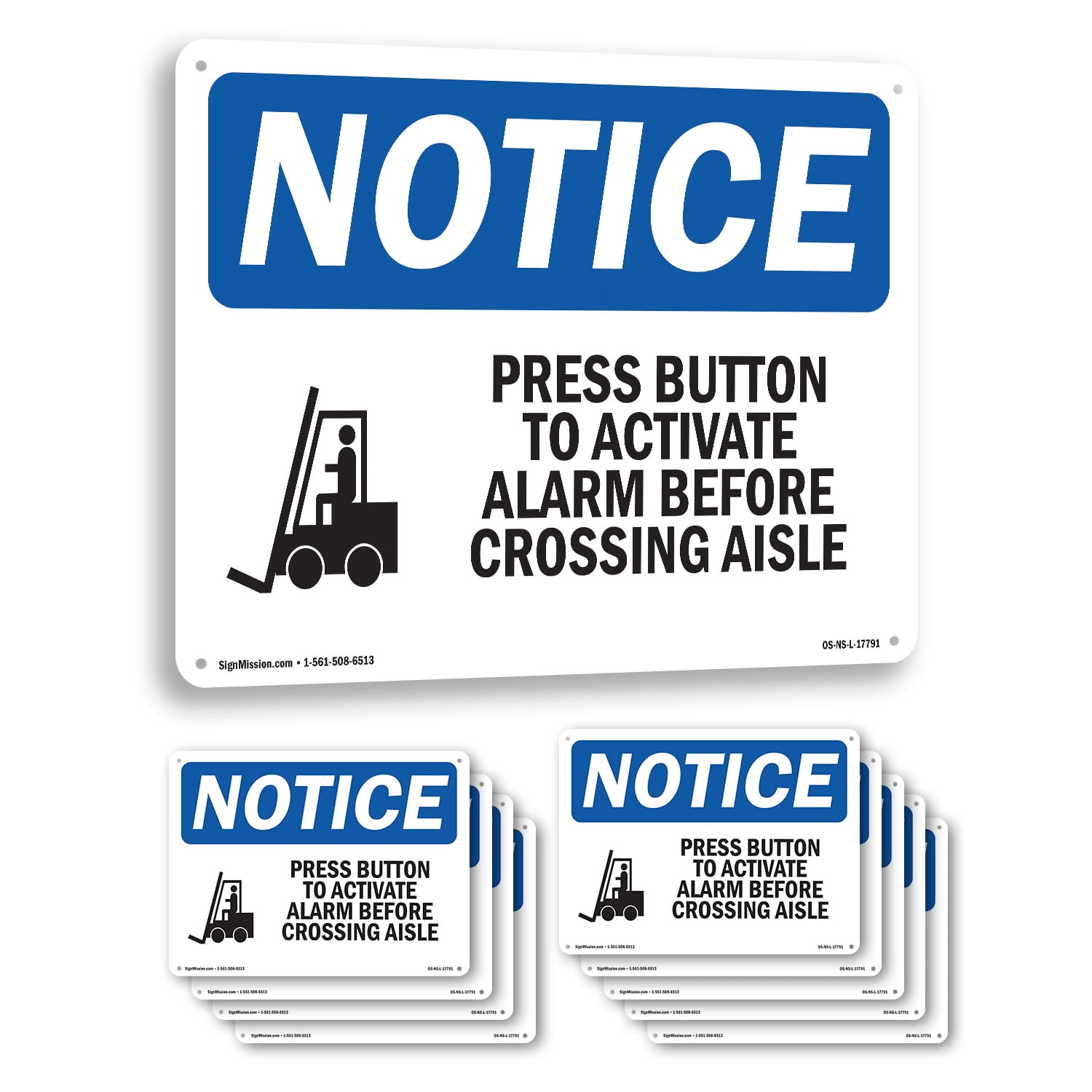 Press Button To Activate Alarm OSHA Notice Rigid Plastic Sign 10 Inch x ...