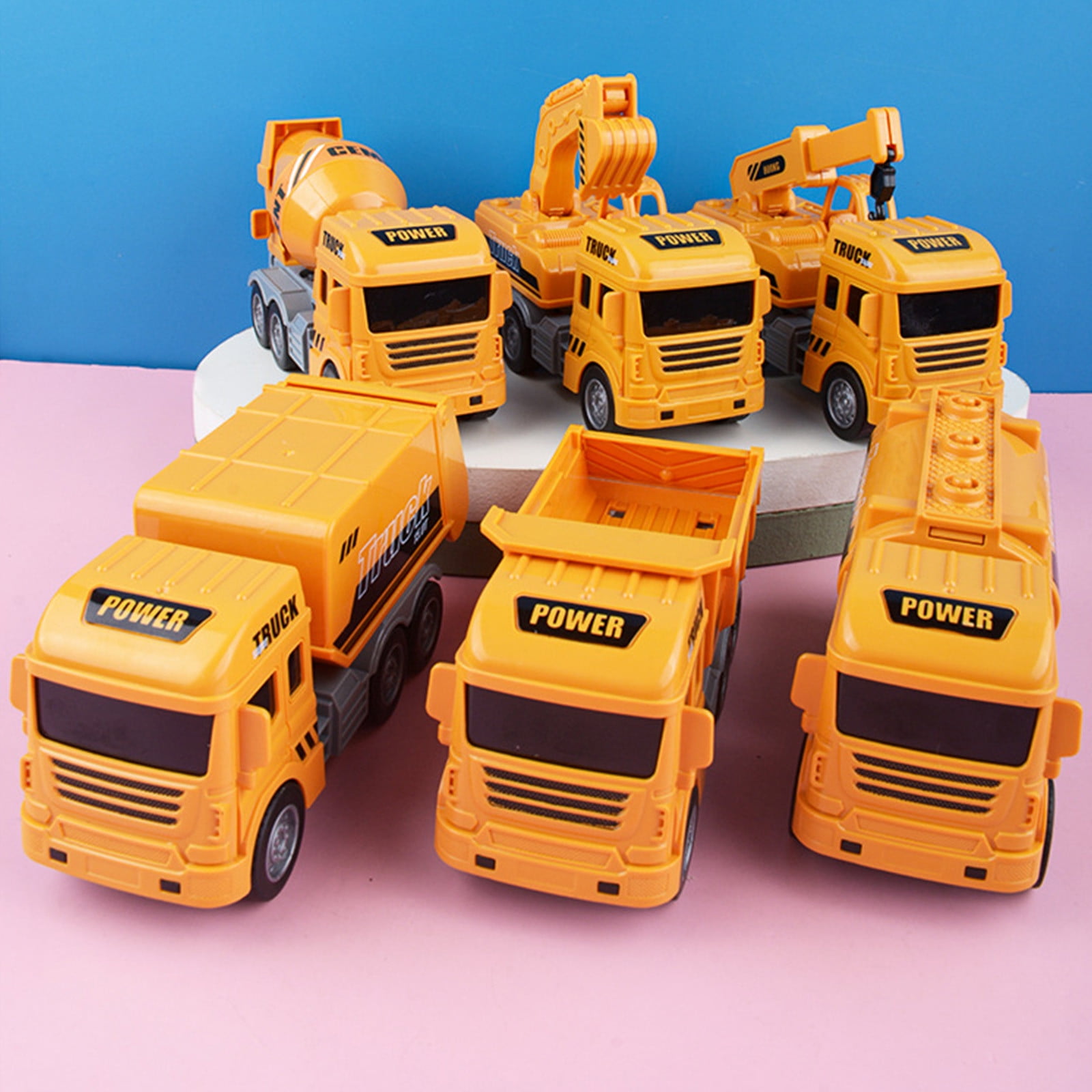 Press & Go Engineering Toy Truck for Kids - Yellow ABS Plastic ...