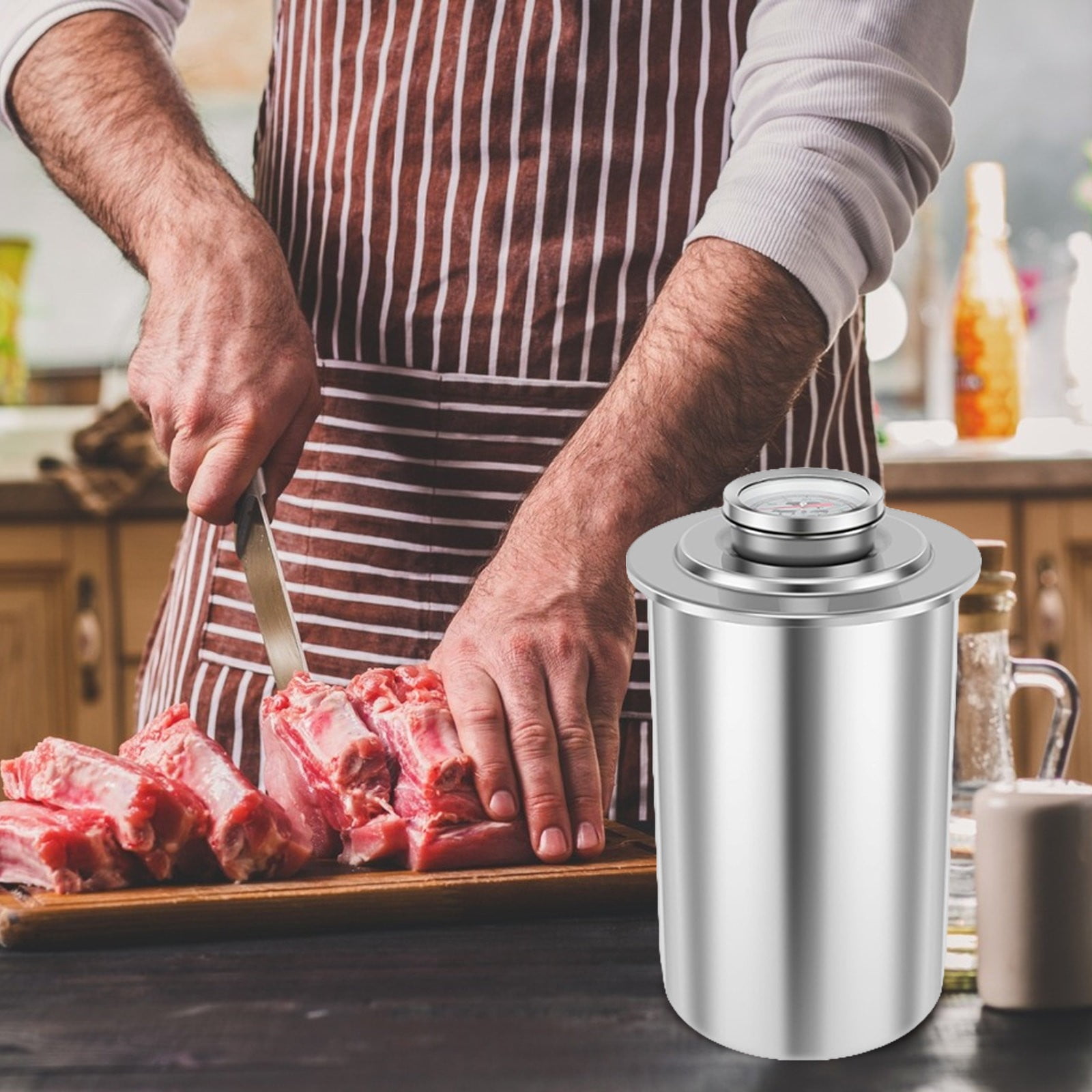 Press Ham Maker,Stainless Steel Round Shape Meat Press Maker Stainless ...