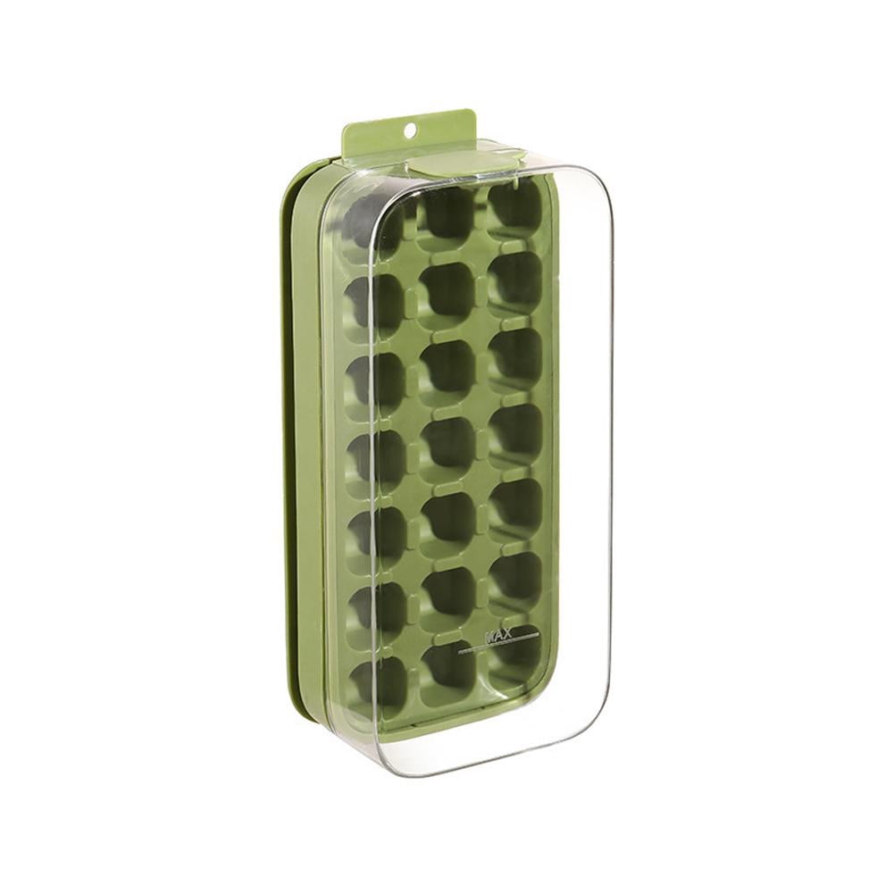 Press Ice Cube Tray with Storage Box Silicone Ice Mold Container for ...