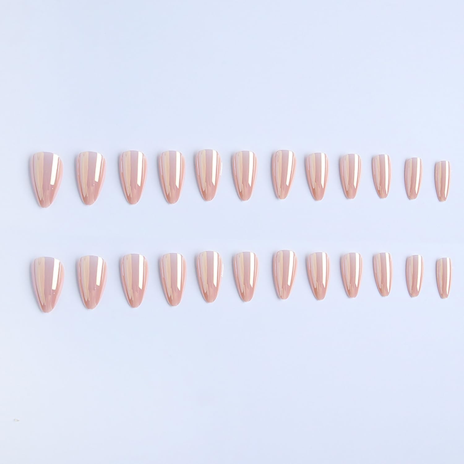 Press on Nails Medium Almond Fake Nails Plating False Nails Auroras ...