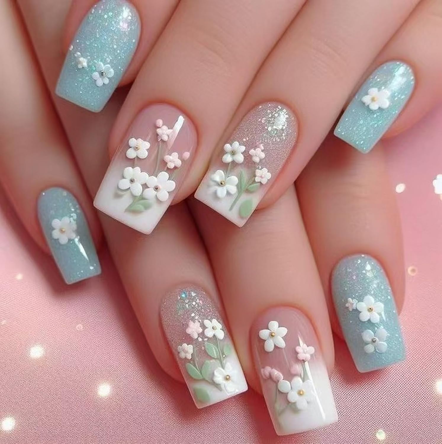 Press on Nails Medium Coffin Yellow Fake Nails Cute Nails False Nails ...