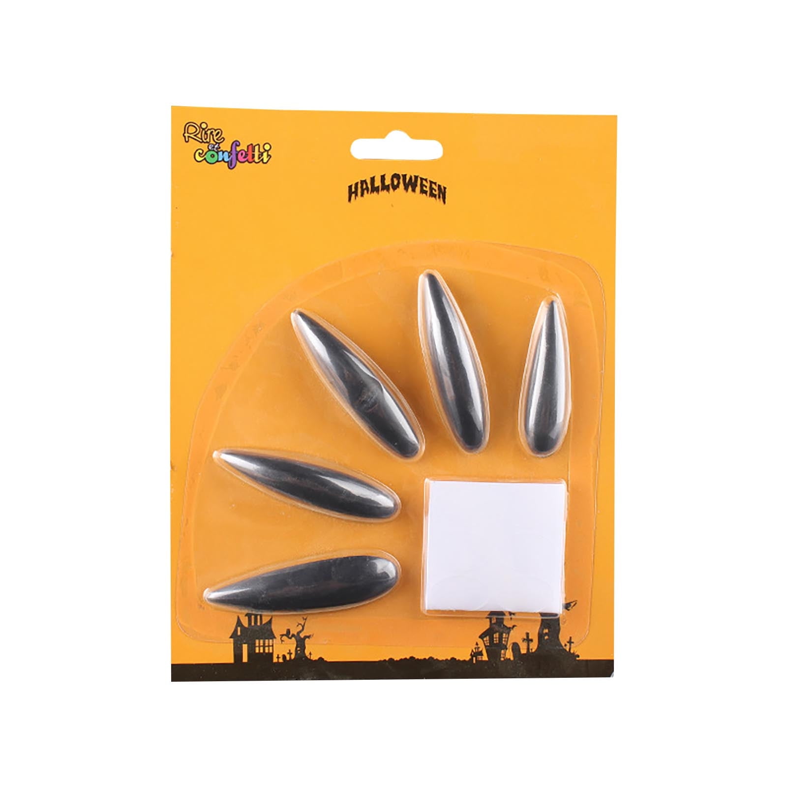 Press On Nails,Halloween Fashion Nail Witch Nail,Long with Crow Castle ...