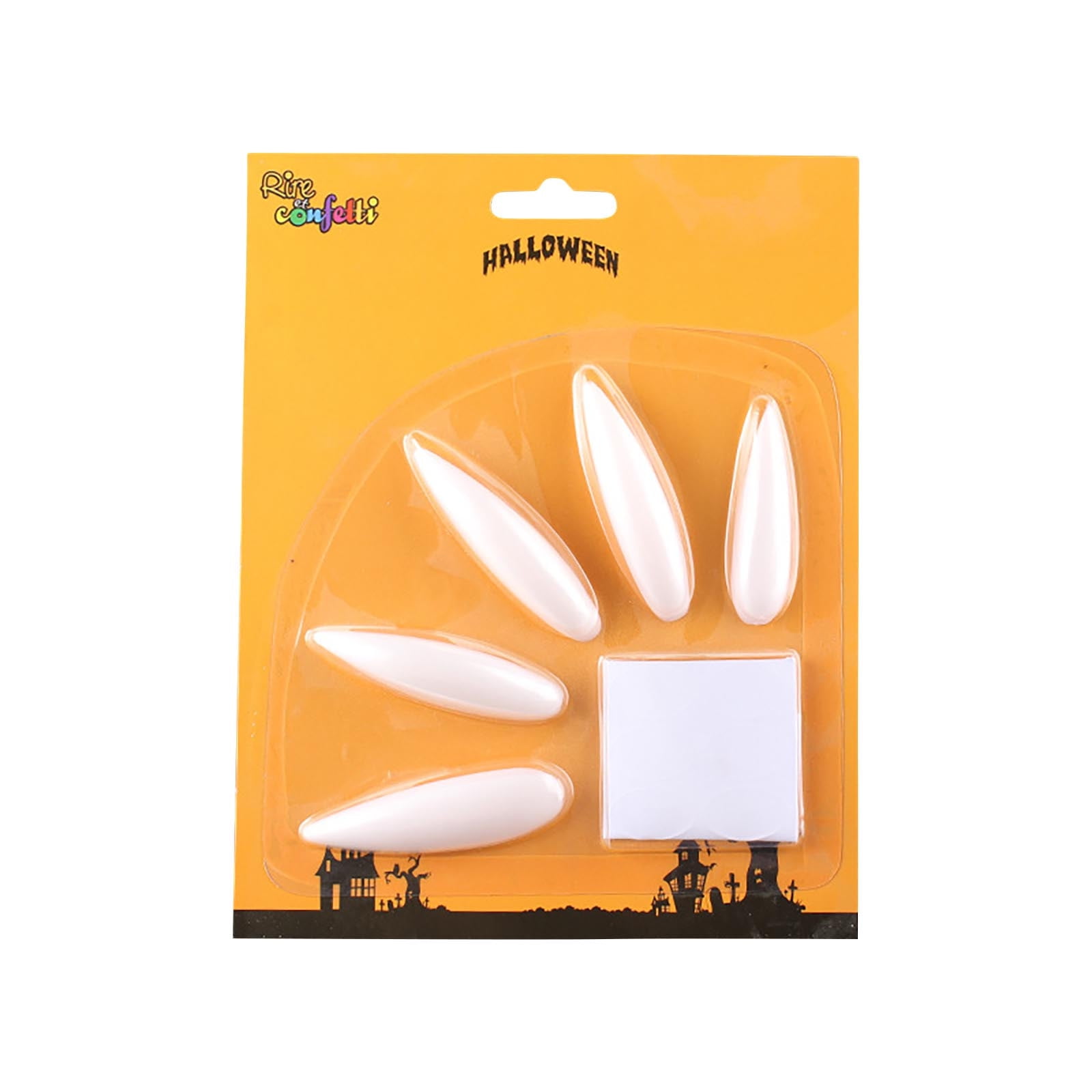 Press On Nails,Halloween Fashion Nail Witch Nail,Long with Crow Castle ...