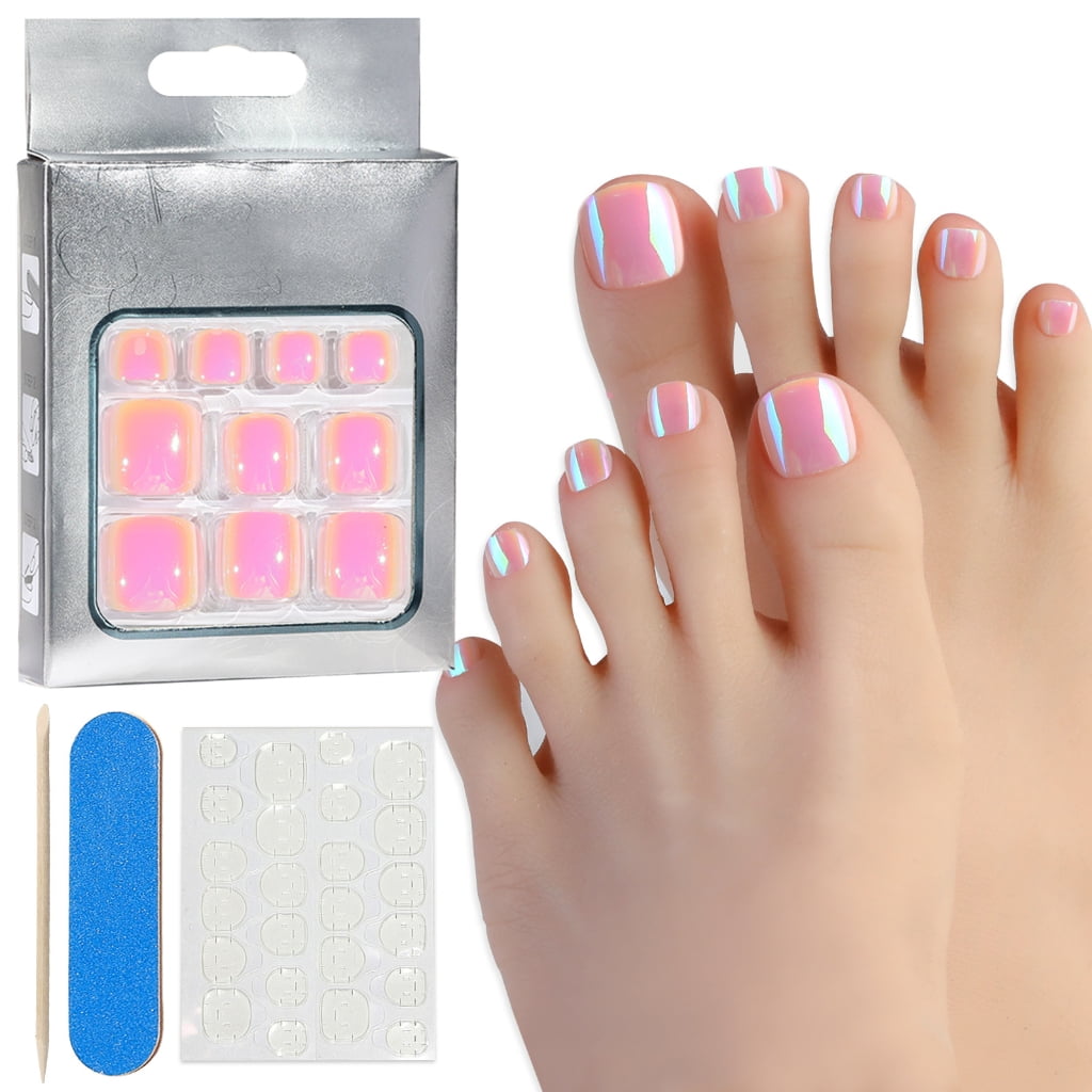 Press On Toenails Square False Toenails Cats Eyes False Toenails Full ...