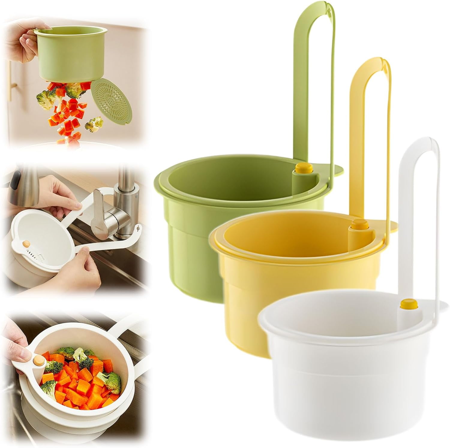 Press to Open the Waste Basket, 2025 New Self-Cleaning Kitchen Sink ...