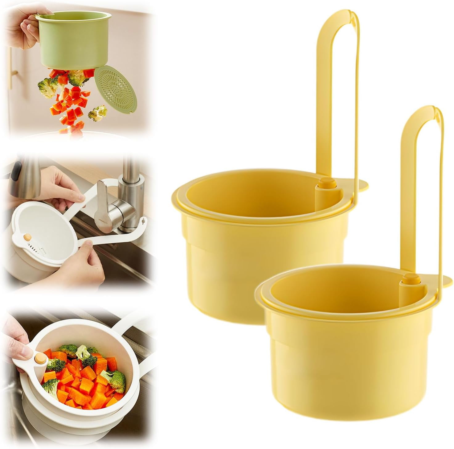 Press to Open the Waste Basket, 2025 New Self-Cleaning Kitchen Sink ...