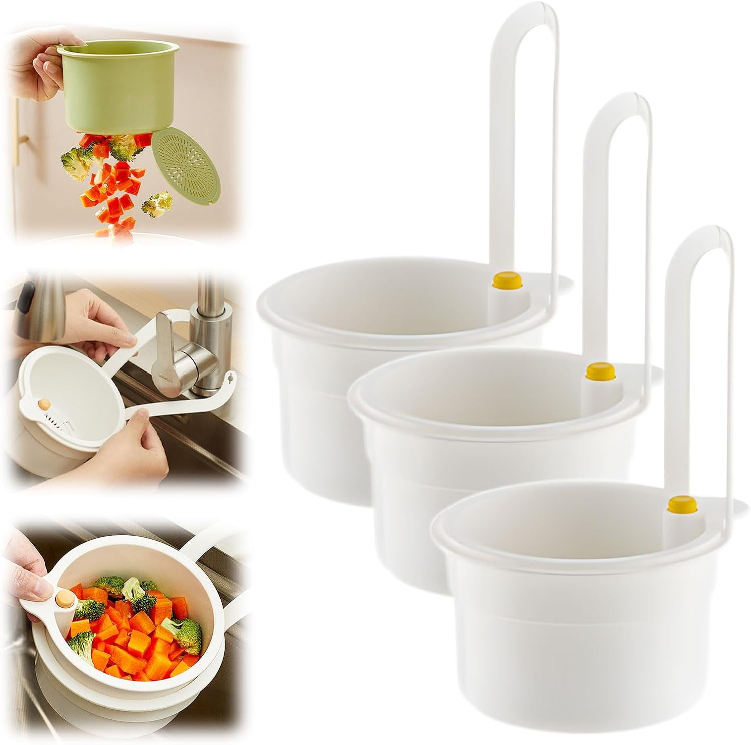 Press to Open the Waste Basket, 2025 New Self-Cleaning Kitchen Sink ...