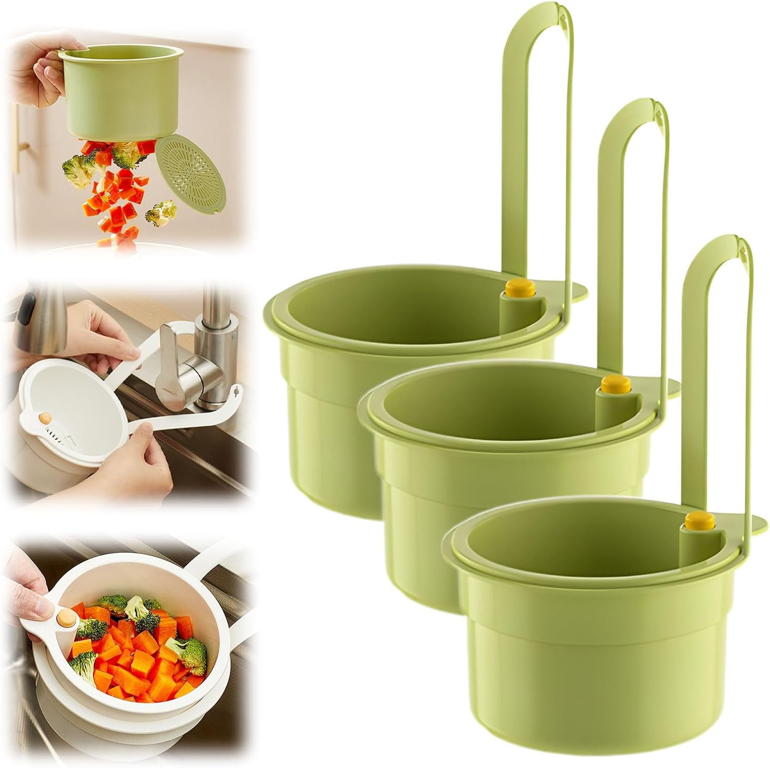 Press to Open the Waste Basket, 2025 New Self-Cleaning Kitchen Sink ...