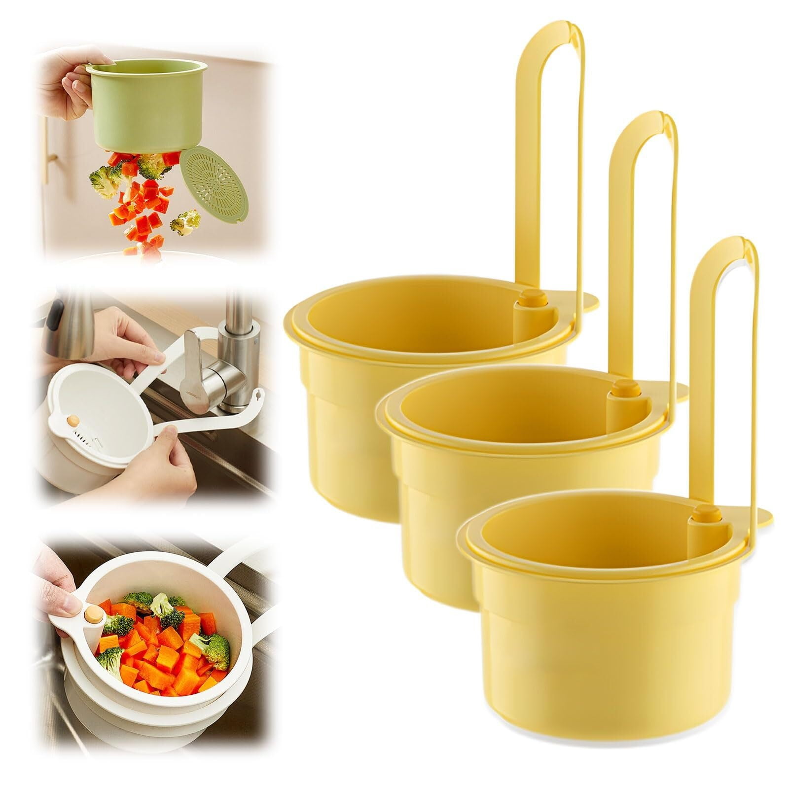 Press to Open the Waste Basket, Self-Cleaning Kitchen Sink Food Waste ...