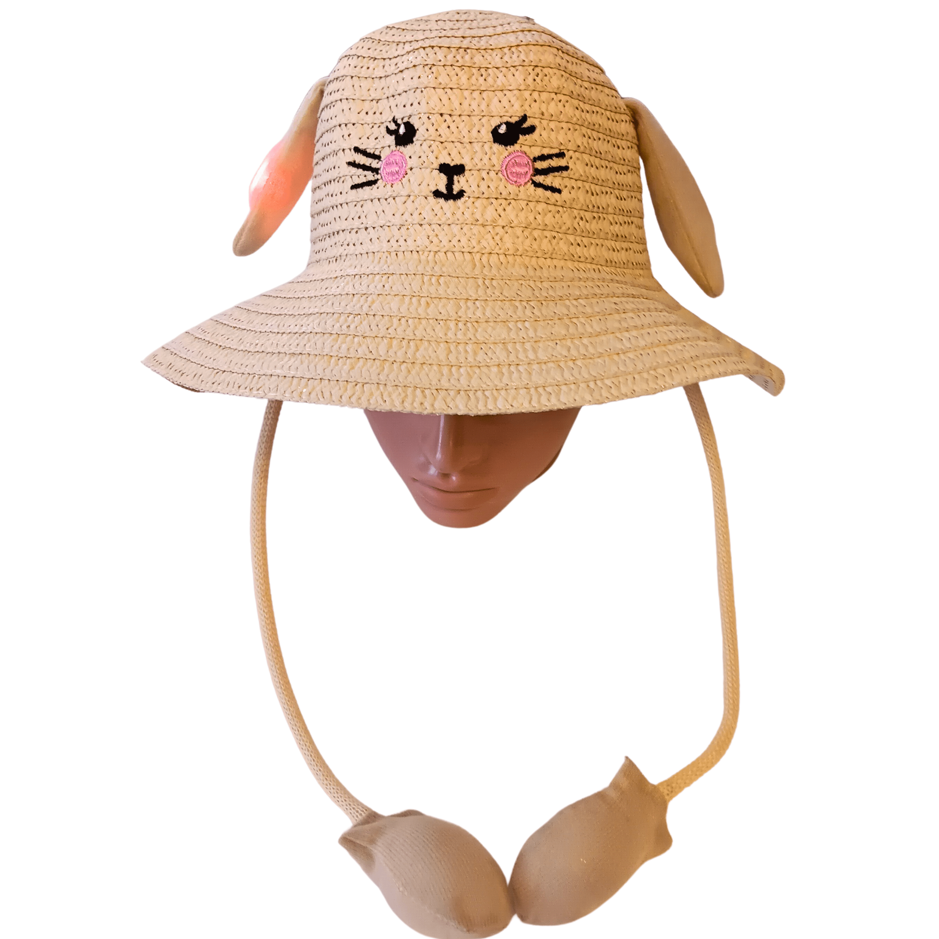Press & Play Light-Up Ear Flap Hat for Girls Ages Four to Eight, Beige ...
