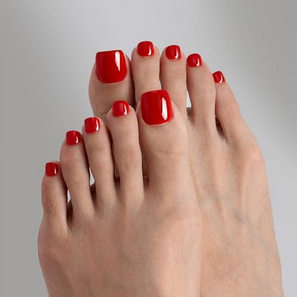 Press on Toenails Short, Red Toenail Press Ons Square, Light Weight ...