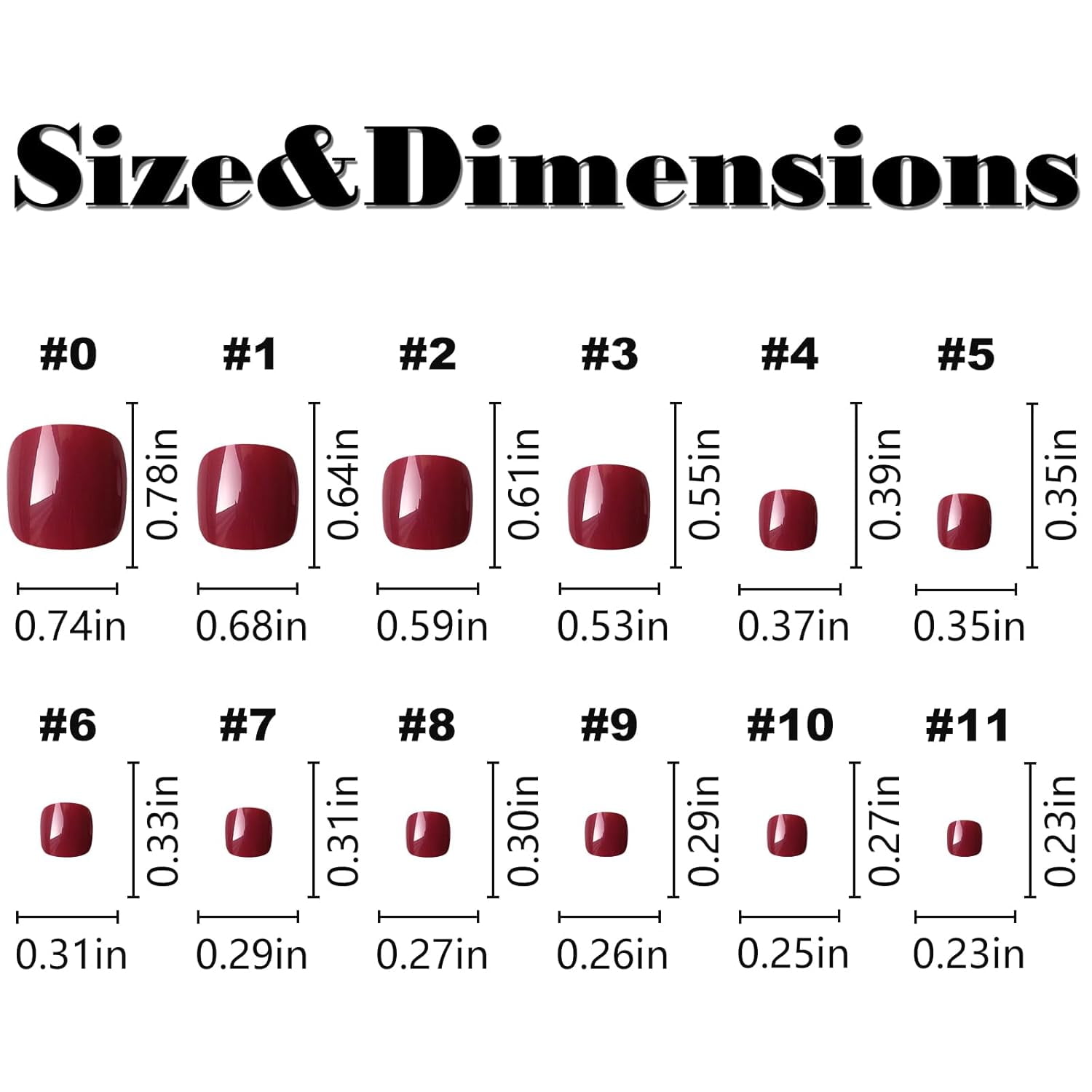Press on Toenails Short Square Fake Toenails Colored Toe Press on Nails ...