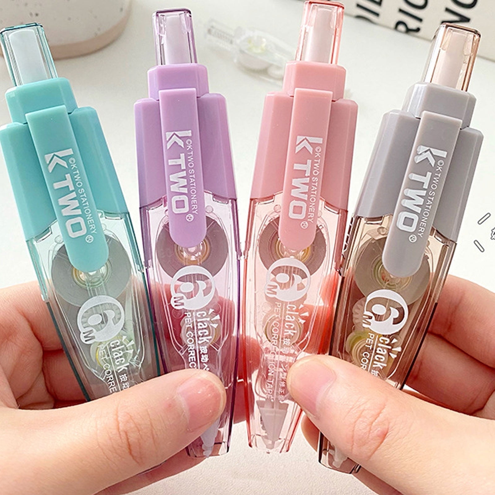 Press Type Correction Tape Pen Shaped Retractable Refillable Supply ...